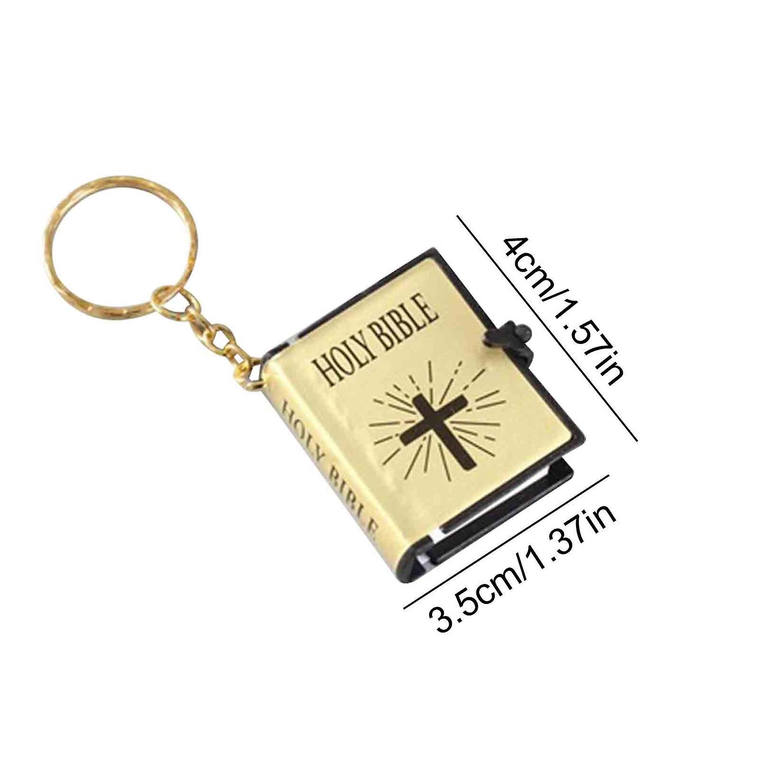 Mini Holy Bible Keyring - Gold Book Decoration for Backpacks | Fruugo UK