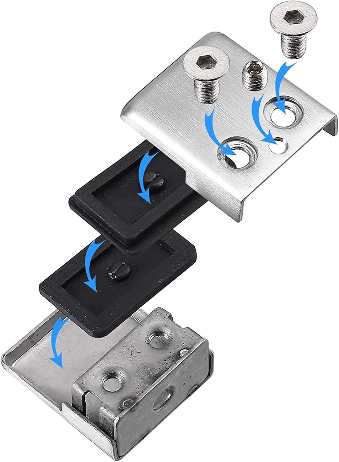4 Pack 304 Stainless Steel Glass Clamps - Suitable for 10-12mm Glass ...