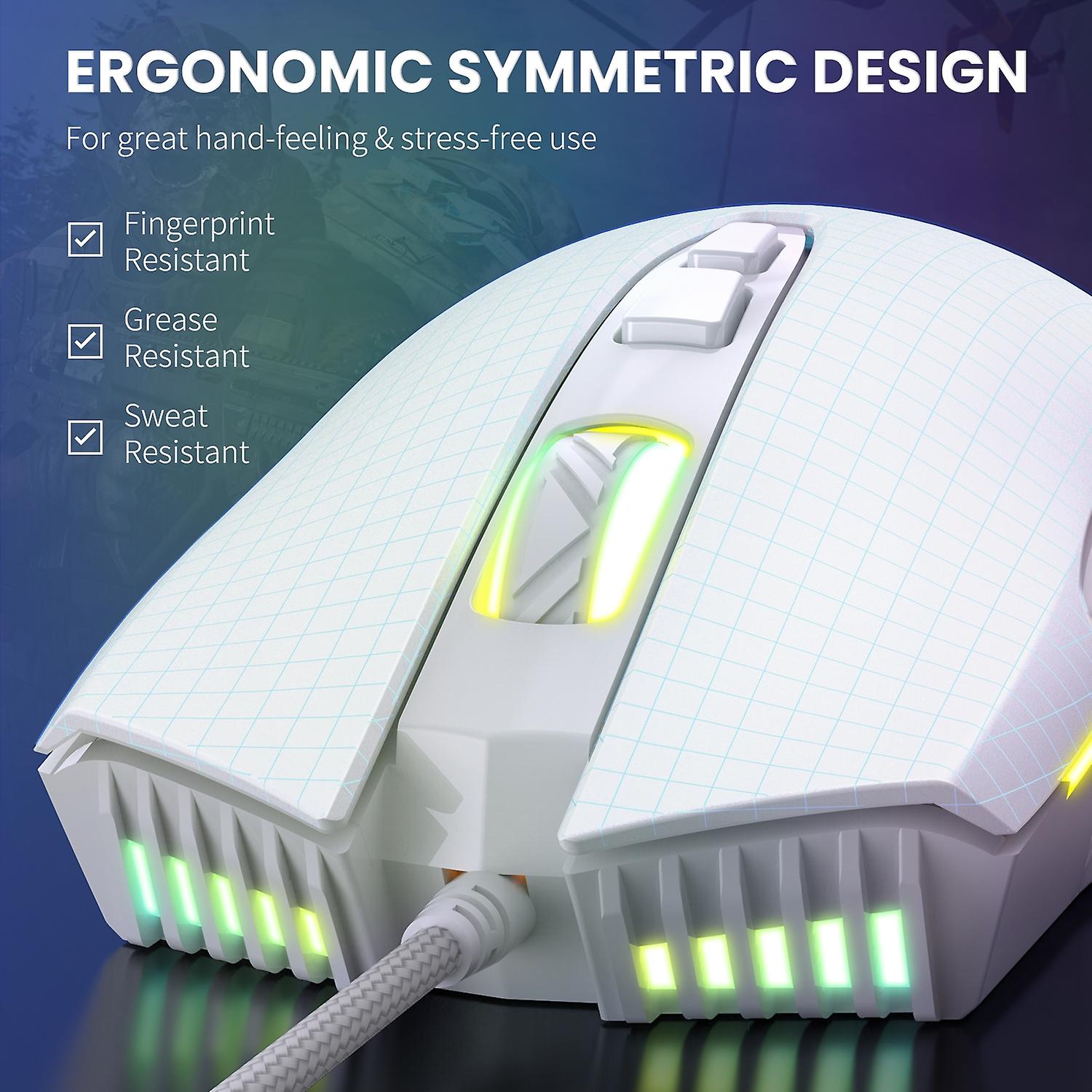 CW905 RGB Lighting Wired Mouse CW905 Wired Mouse(White) | Fruugo UK