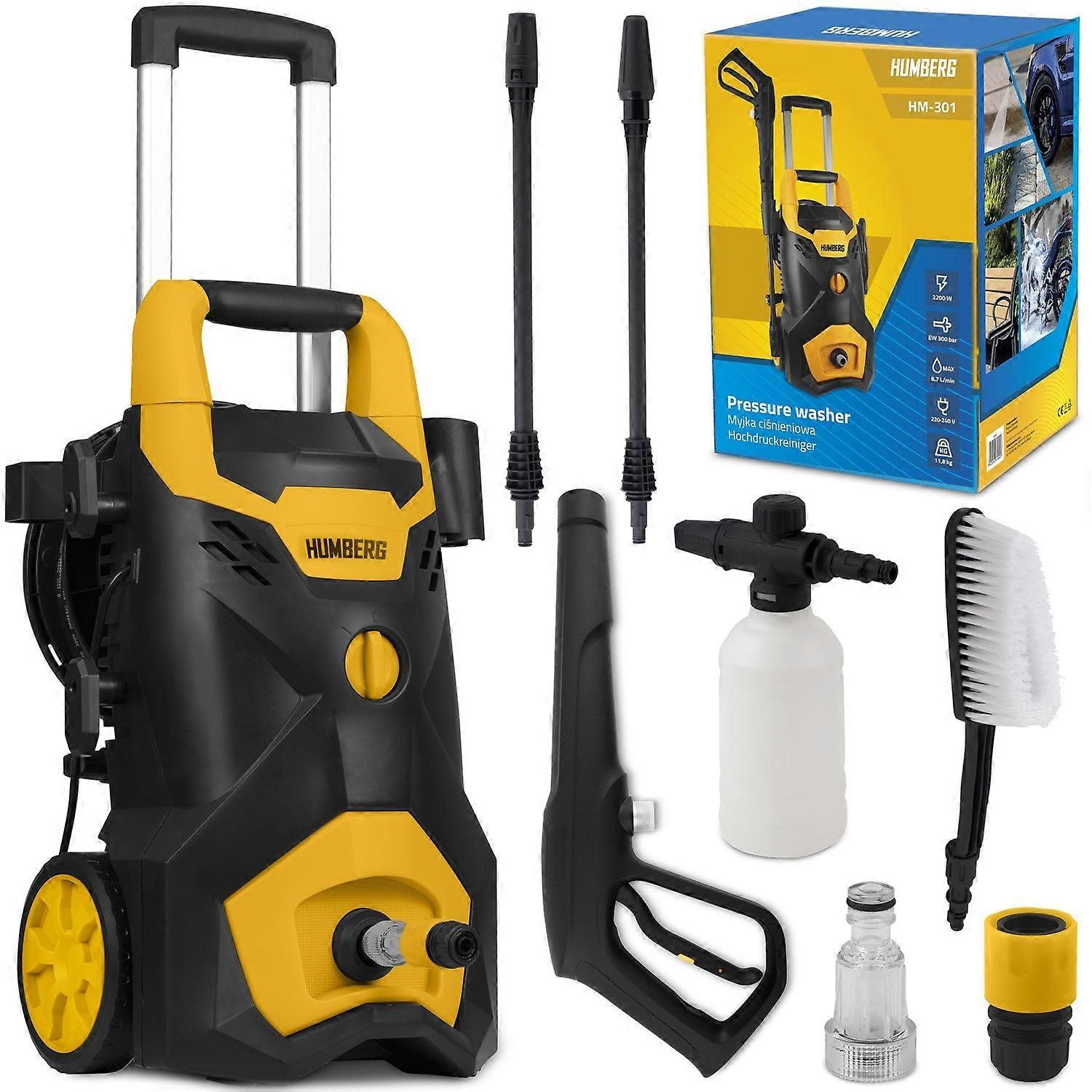 Pressure washer with hose reel 2200W Humberg HM-301 | Fruugo UK