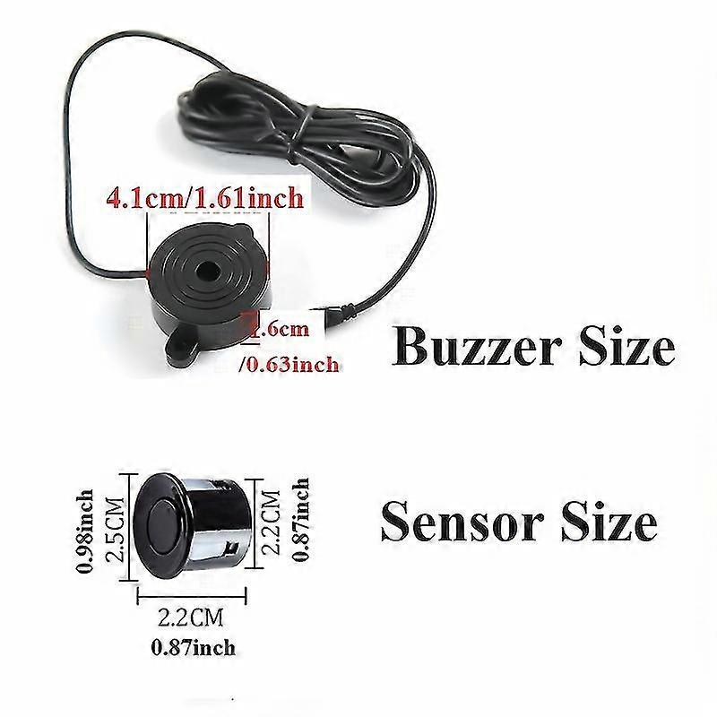 Car Reversing Radar With 4 Parking Sensor Probes, Buzzer Sound Alert ...