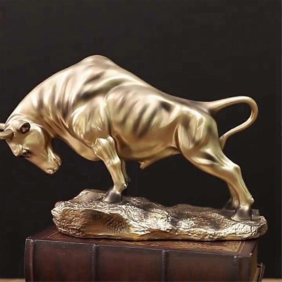 Modern Bull Figurine Cattle Statue Feng Shui Animal Sculpture ...