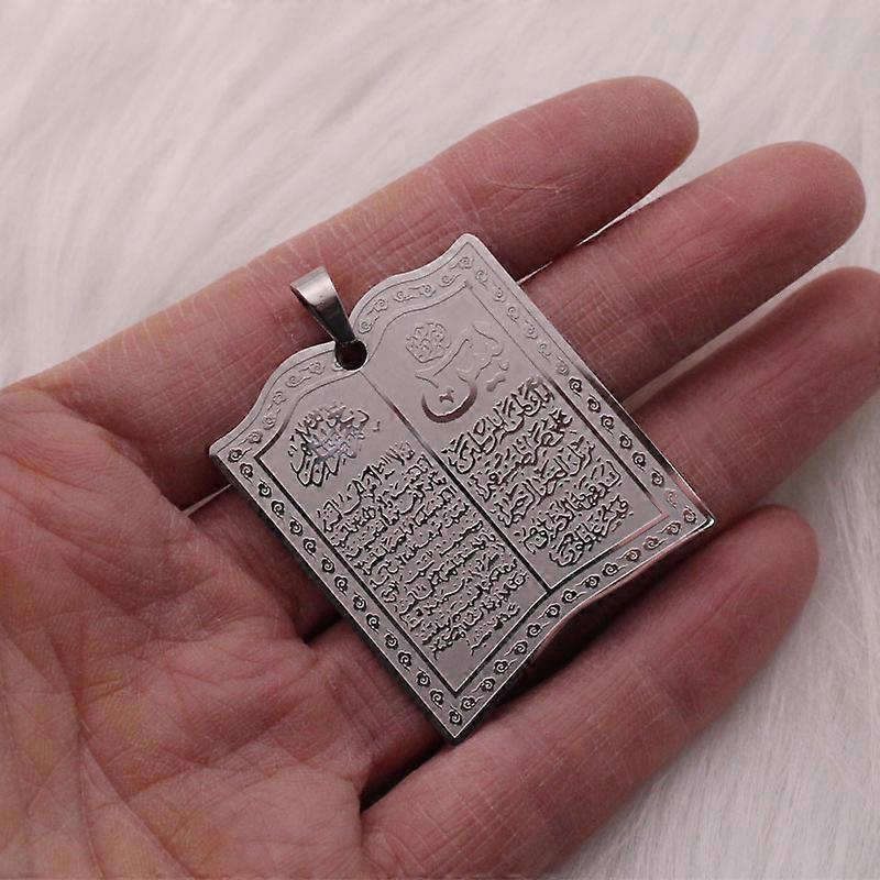 Muslim quran AYATUL KURSI Yaseen stainless steel islam pendant necklace ...