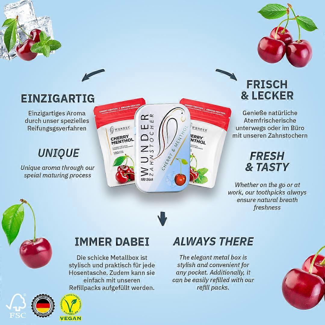 Miracle Toothpicks with Flavor - Bundle of 3 Cherry-Menthol Aromatic ...