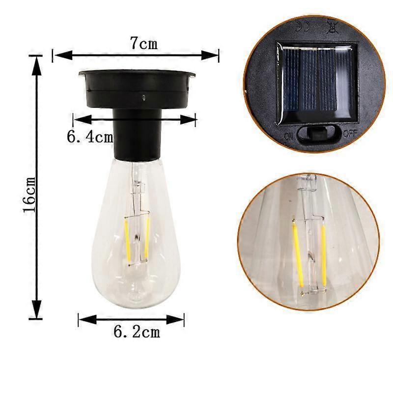 Solar LED Garden Lamp Outdoor Tungsten Filament Bulb Lamp 7cm/9cm Night ...