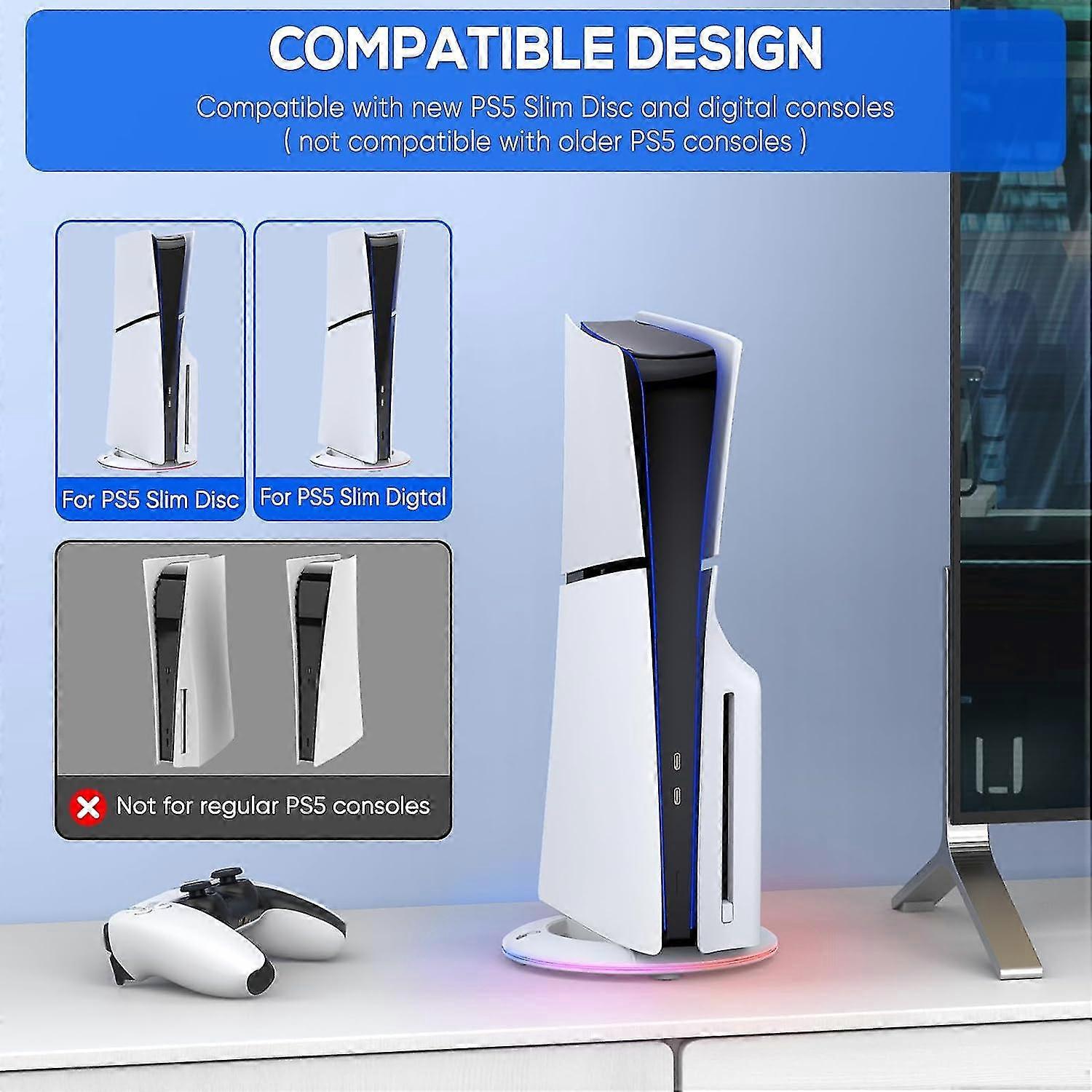 Ps5 Slim Vertical Stand With Rgb Light, Ps5 Slim Base Stand Compatible ...