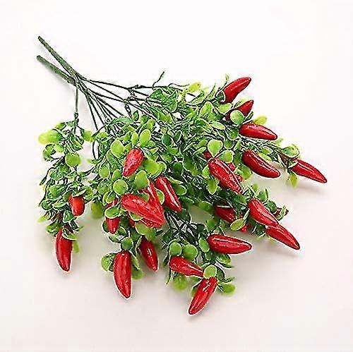 10pcs Artificial Red Pepper Plant Plastic Pepper Fruit Chili Bunch ...