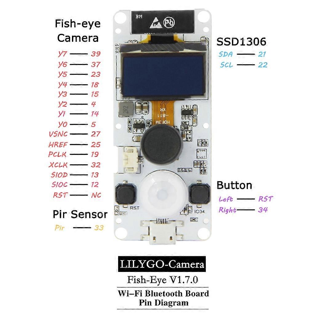 LILYGO TTGO T-Camera ESP32 WROVER & PSRAM Camera Module ESP32-WROVER-B OV2640 | Fruugo UK