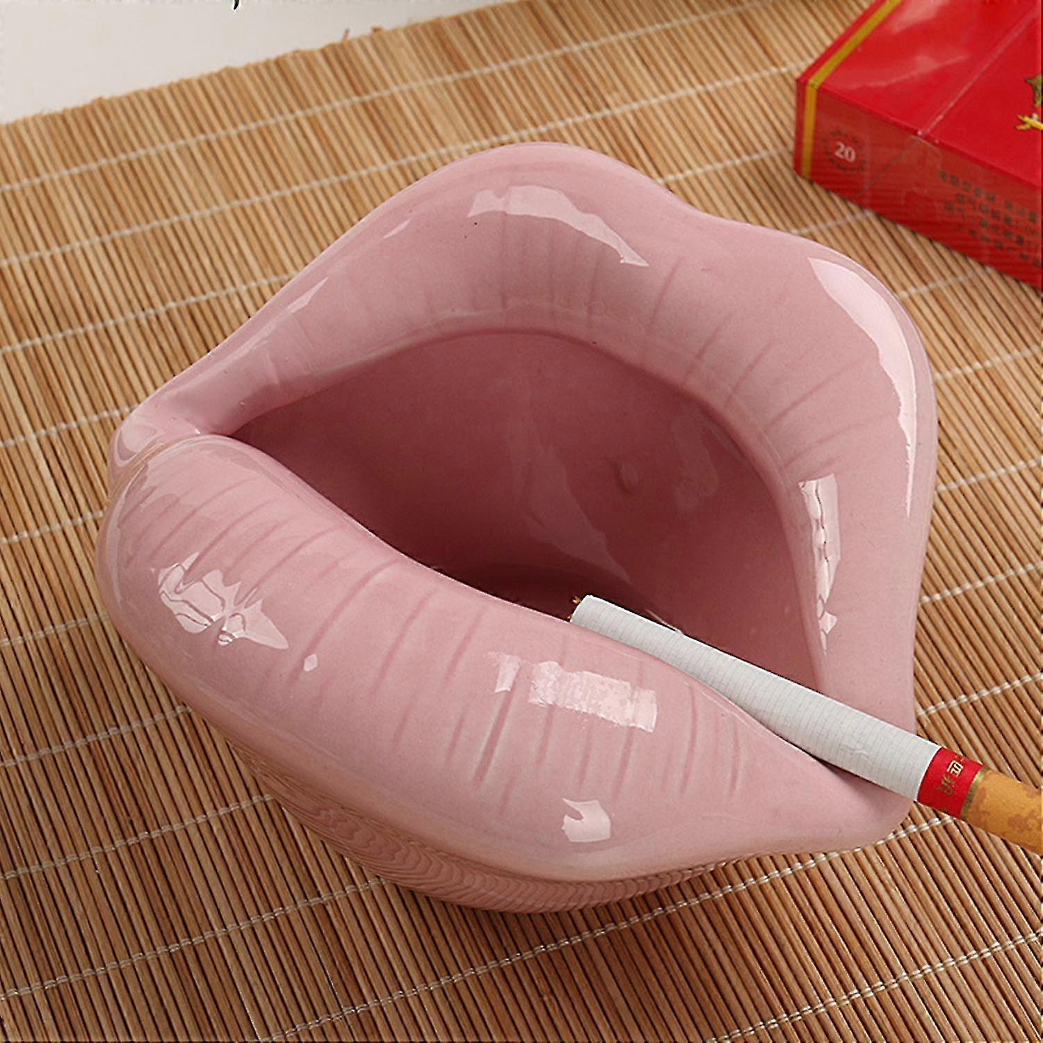 Cute Cartoon Lips Shape Ceramic Ashtray Trendy Mouth Home Mini ...