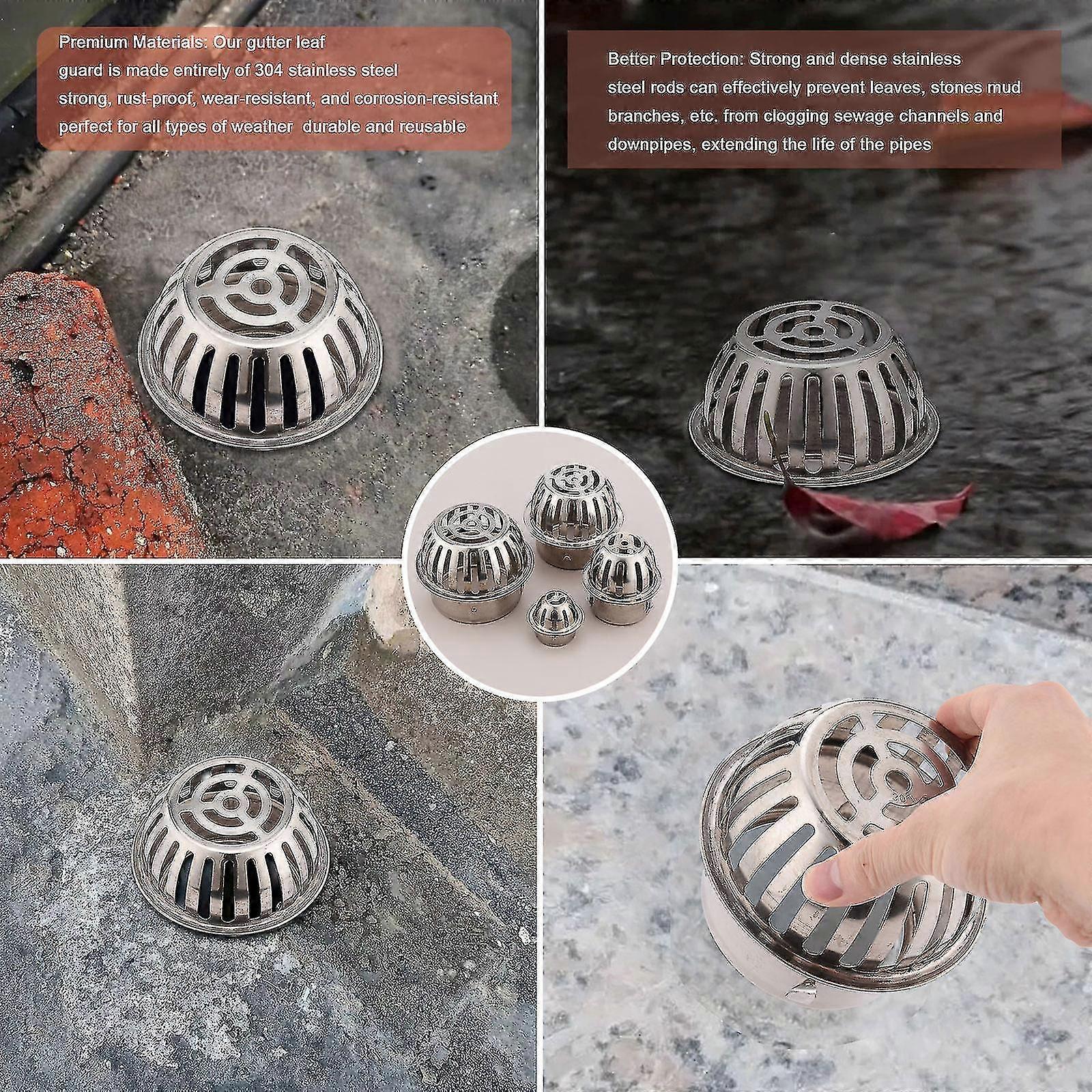 Stainless Steel Downpipe Gutter Protection Leaf Catcher For Roof Pipes ...