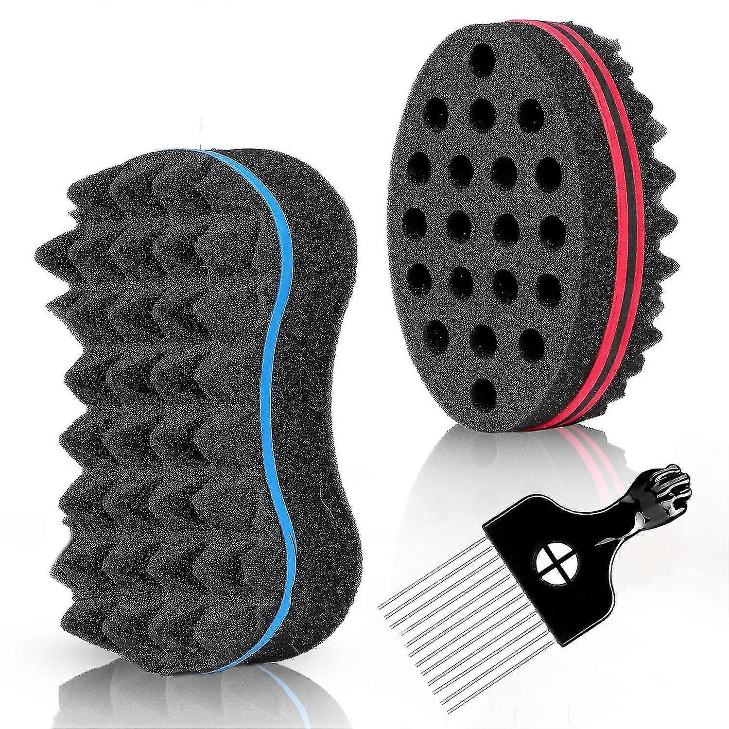 3pcs Hair Sponge Set, Curl Brush Sponge For Hair Men Women, Twist ...