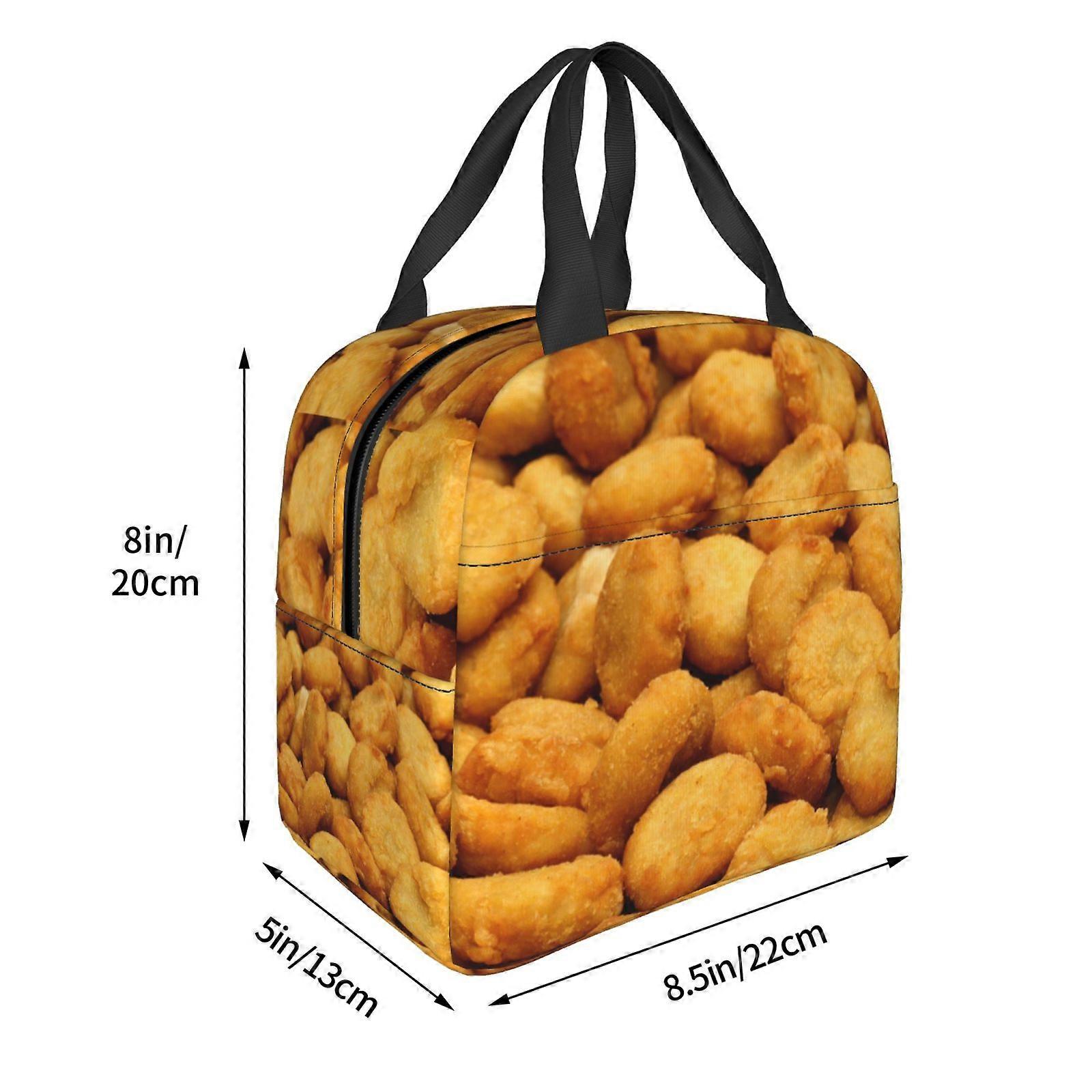 Funny Fried Chicken Nuggets Pattern Lunch Bag Reusable Insulated Lunch ...