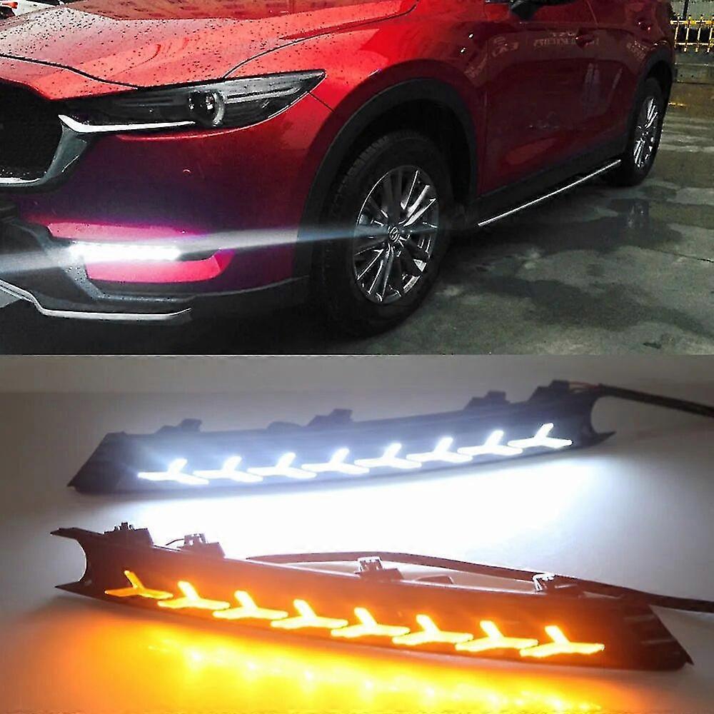 1 Pair LED Daytime Running Light For Mazda cx-5 cx5 cx 5 2017 2018 2019 2020 2021 fog lamp DRL ...