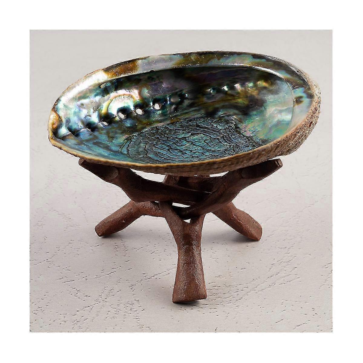 Wooden Tripod Stand Hand-carved Holder Perfect For Abalone Shell ...