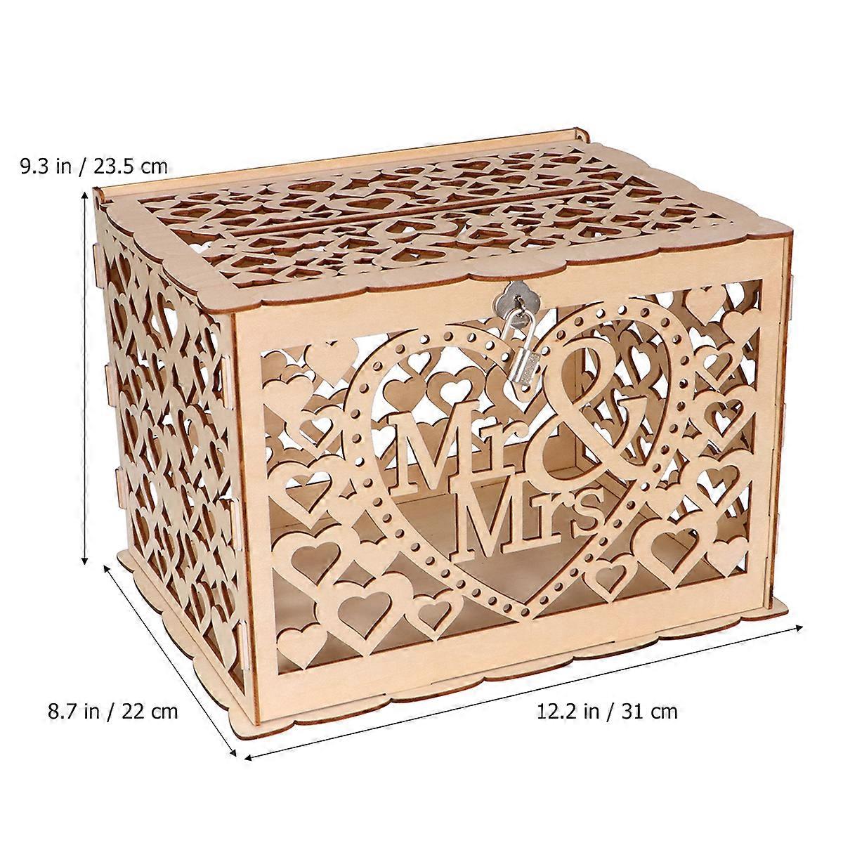 Wood Decor Wedding Invitation Boxes Giftcard Box Money Gift Box Wedding ...