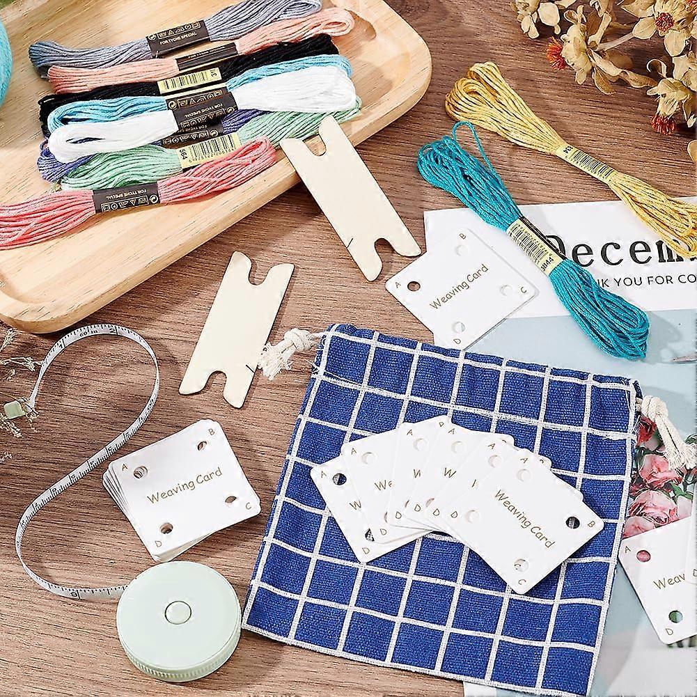 1 Set Tablet Weaving Cards Kit Weaving Card Paper Loom Cards with Wood ...