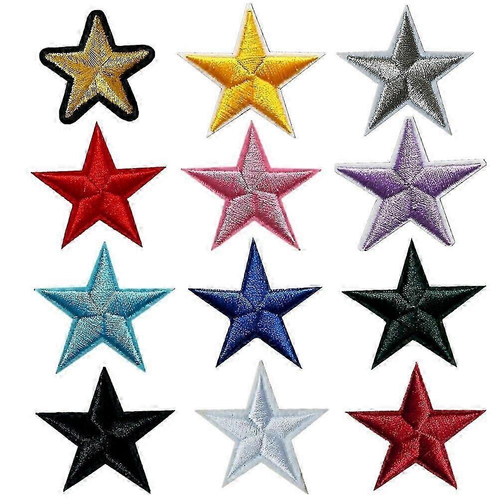 10PCS Stars Embroidered Patches Sew Iron On Badges For Clothes DIY ...