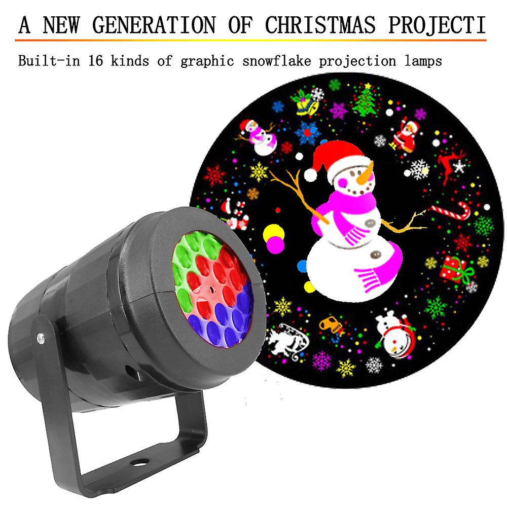 16 Patterns Rgb Multicolour Led Rotating Christmas Projection Lamp ...