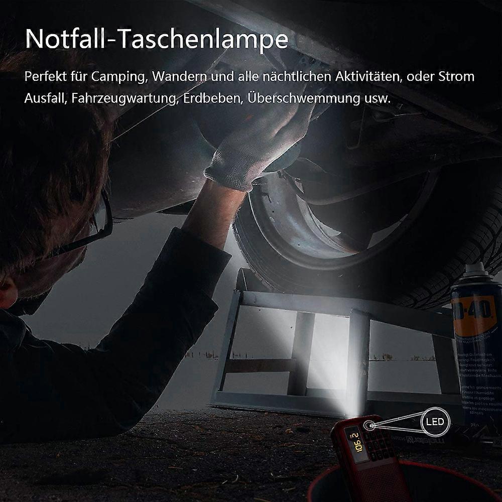 Small FM VHF Radio, Battery Powered Radio with 3000 mAh Rechargeable ...