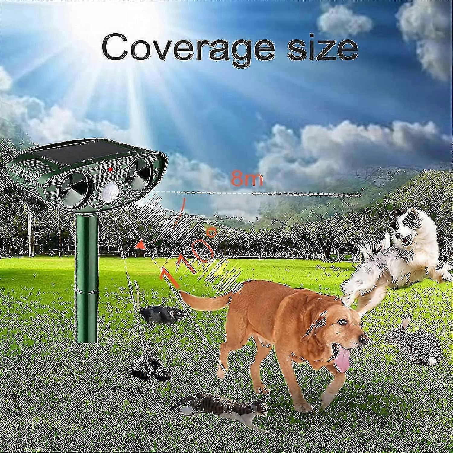 Waterproof Outdoor Ultrasonic Cat Repeller - Solar Powered, Motion ...