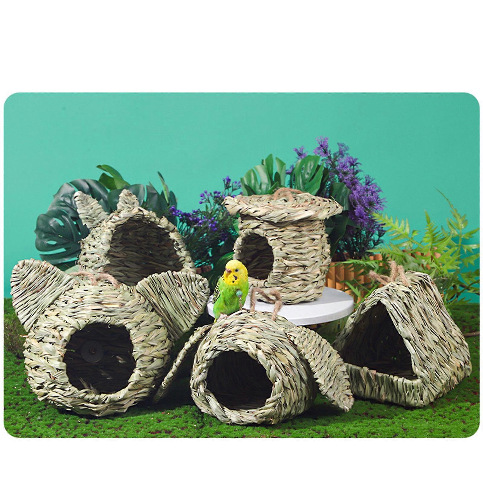 Grass Bird Nest Hangable Nest House Bird Cage Small Birdcages Tent ...