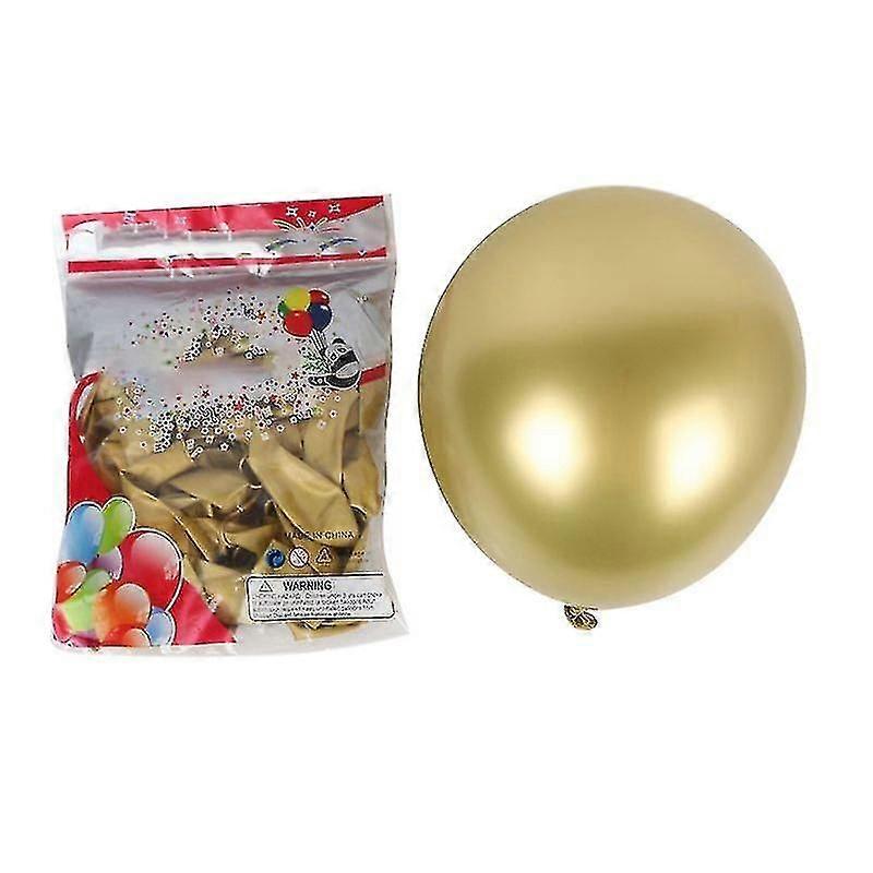 50pcs 10 Inch Metallic Latex Balloons Thick Chrome Glossy Metal Pearl ...