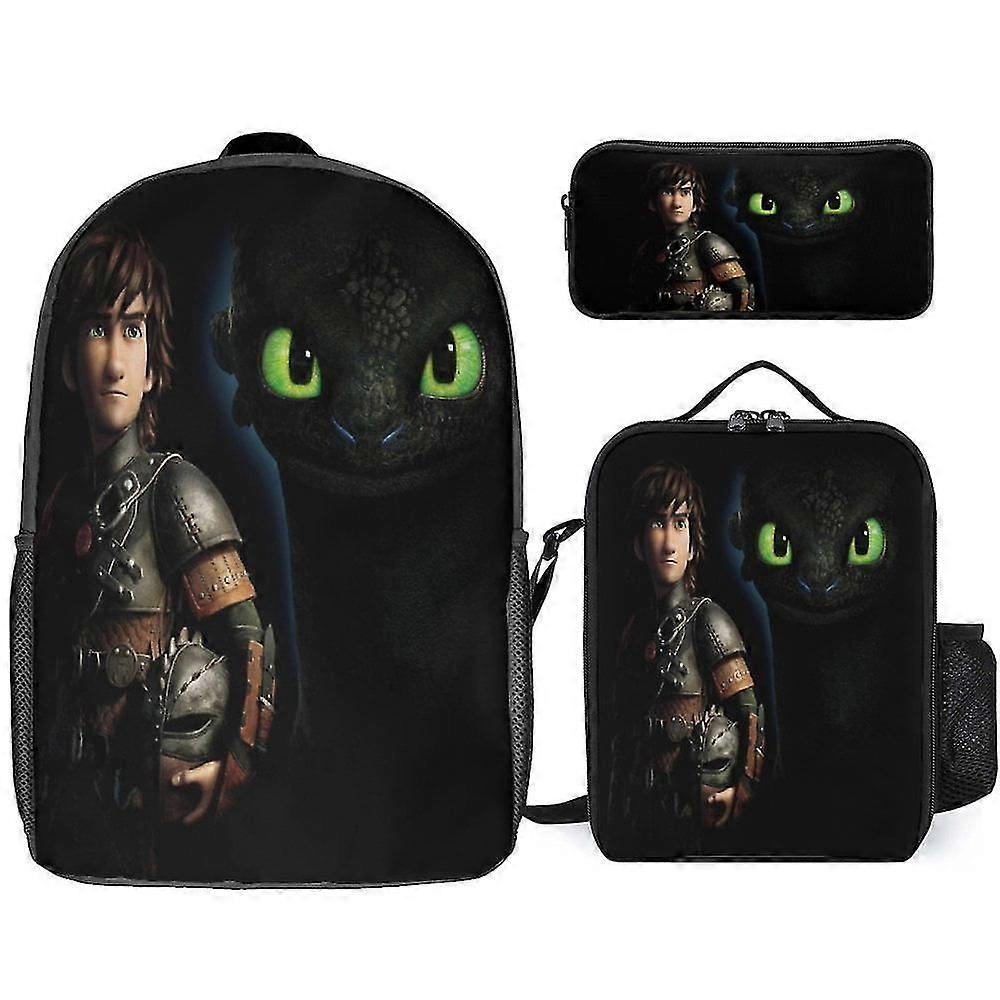 n225 How To Train Your Dragon Toothless Backpack Set Cartoon Backpacks ...