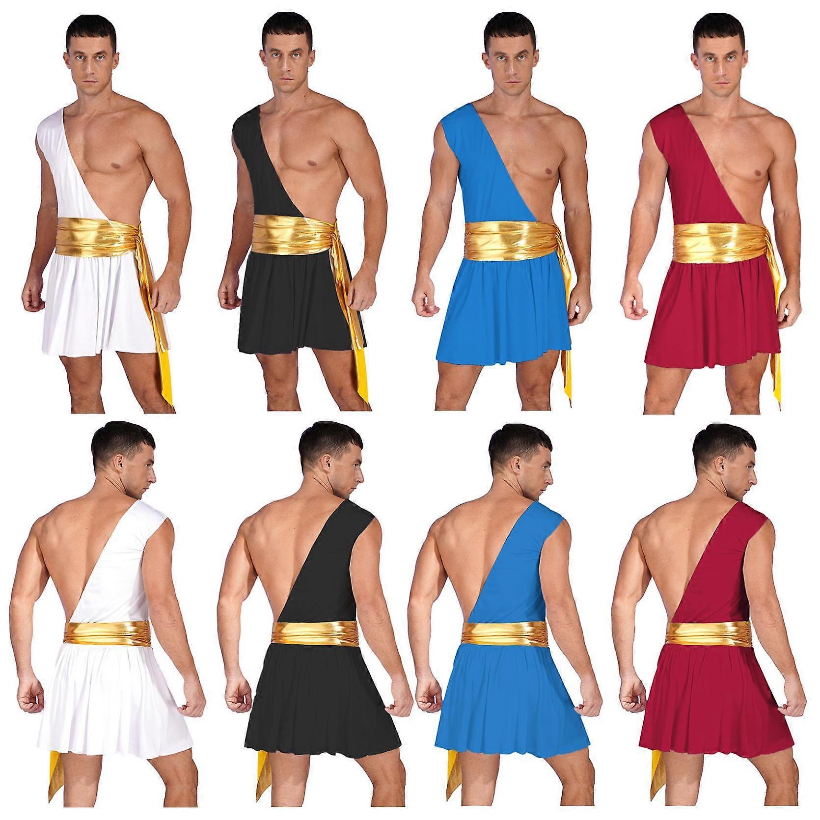 Mens Roman Gladiator Costume Ancient Greek God Halloween Cosplay Armor ...