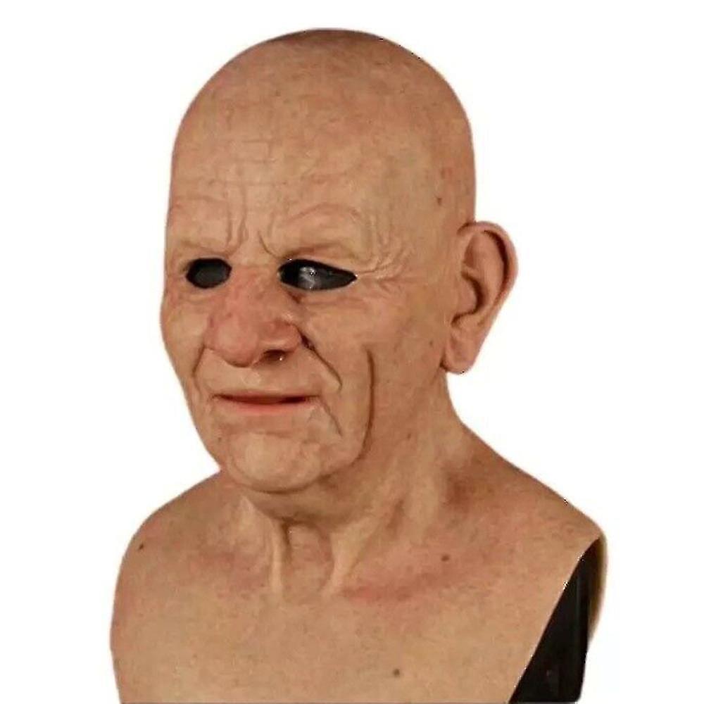 Latex Old Man Halloween Props Cosplay Party Realistic Full Face Masks ...