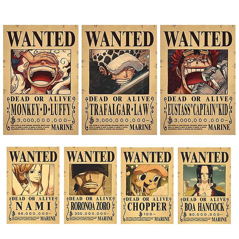 New Anime One Piece Luffy 3 Billion Bounty Wanted Posters Four Emperors ...