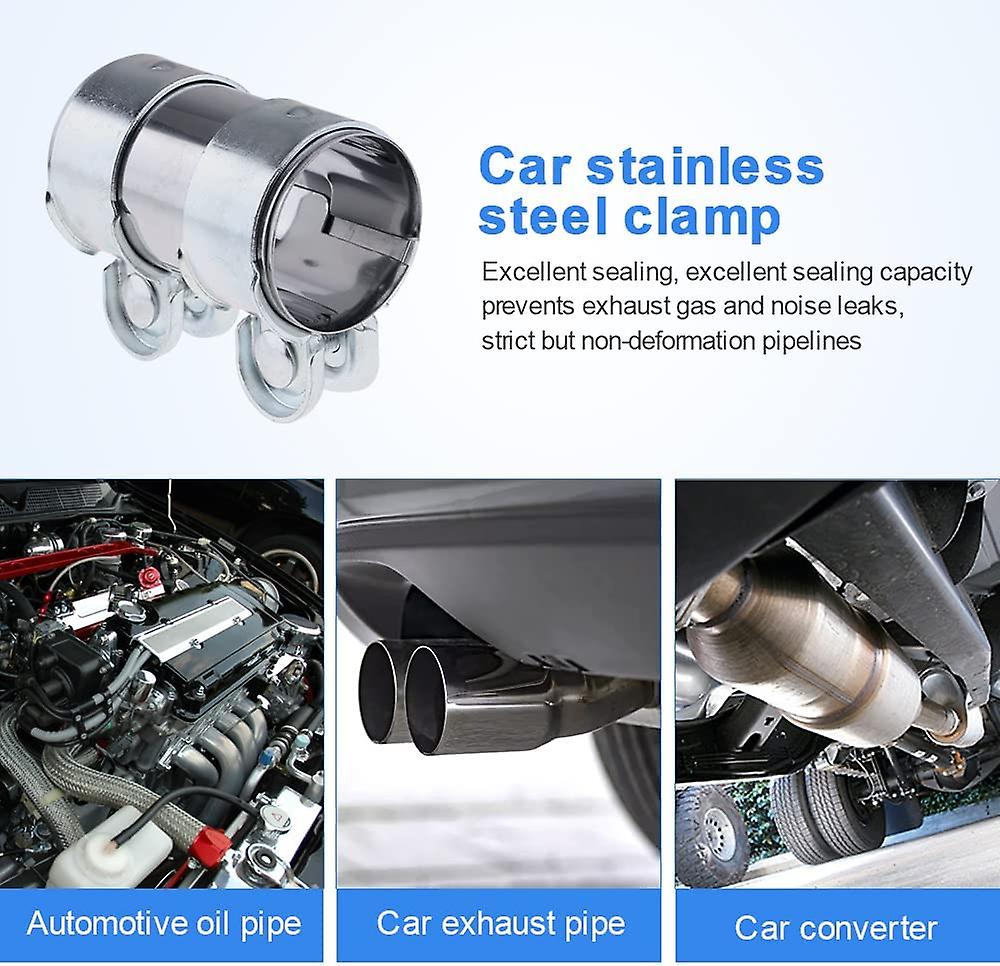 Exhaust Clamp, 50mm/2 Inch Exhaust Pipe Sleeve Connector Clamp Coupler ...