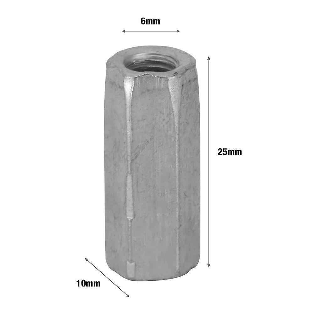 M6 Long Rod Nut Hex Coupling Nut Straight Fitting Hex Rod Threaded Bar ...