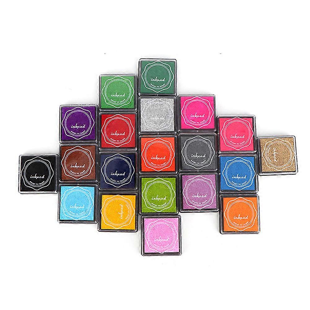 20 Colors DIY Cute Colorful Ink Pad Stamp Inkpad for Rubber Stamp ...