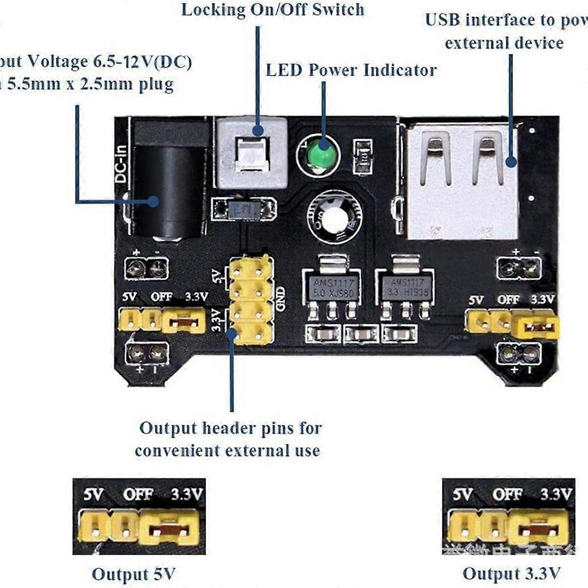 ESP32/ESP8266 Electronie Components Kit Fun DIY Kit with Power Supply ...