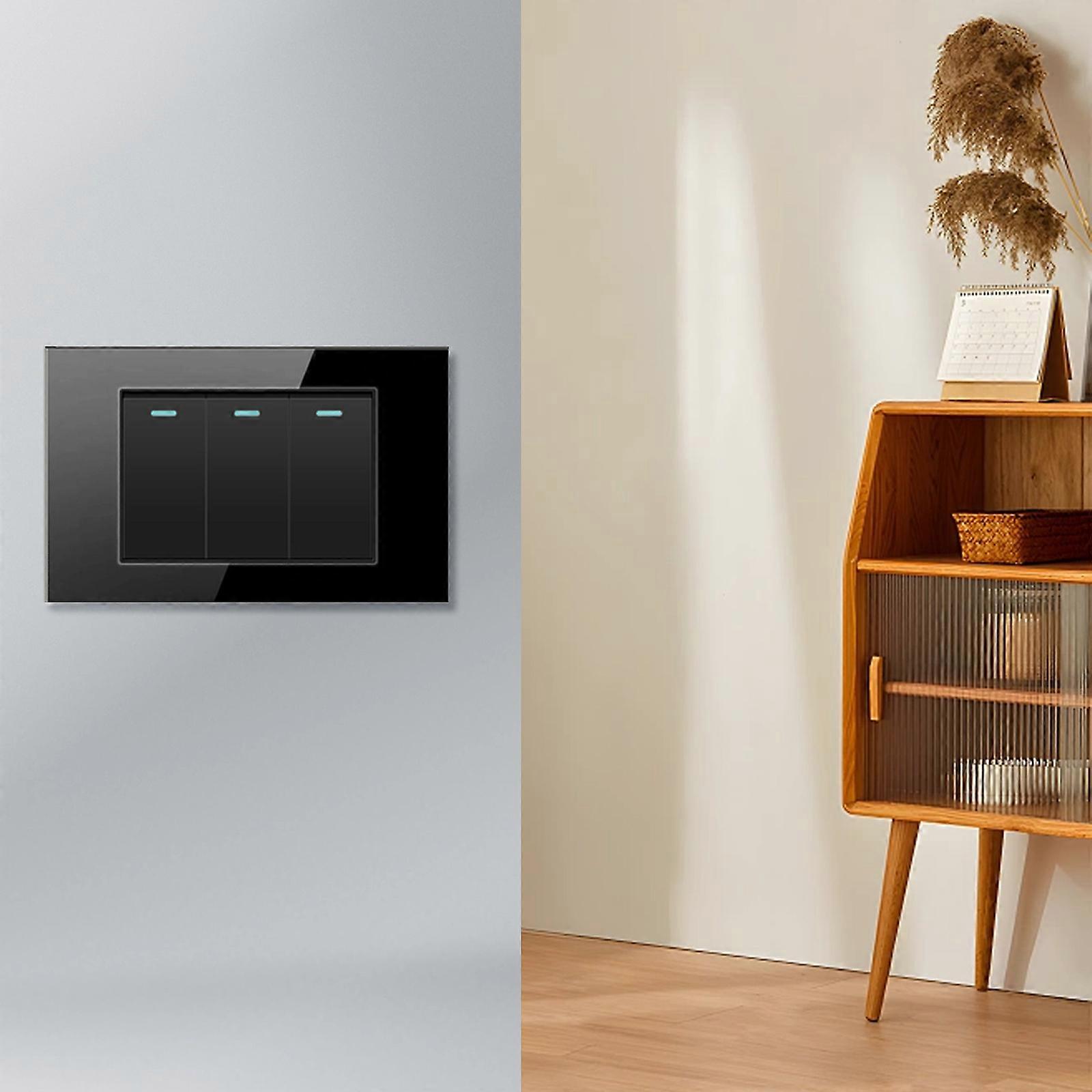 1/2/3 Gang 2 Way Wall Light Switch Panel Push Button Power Rocker ...