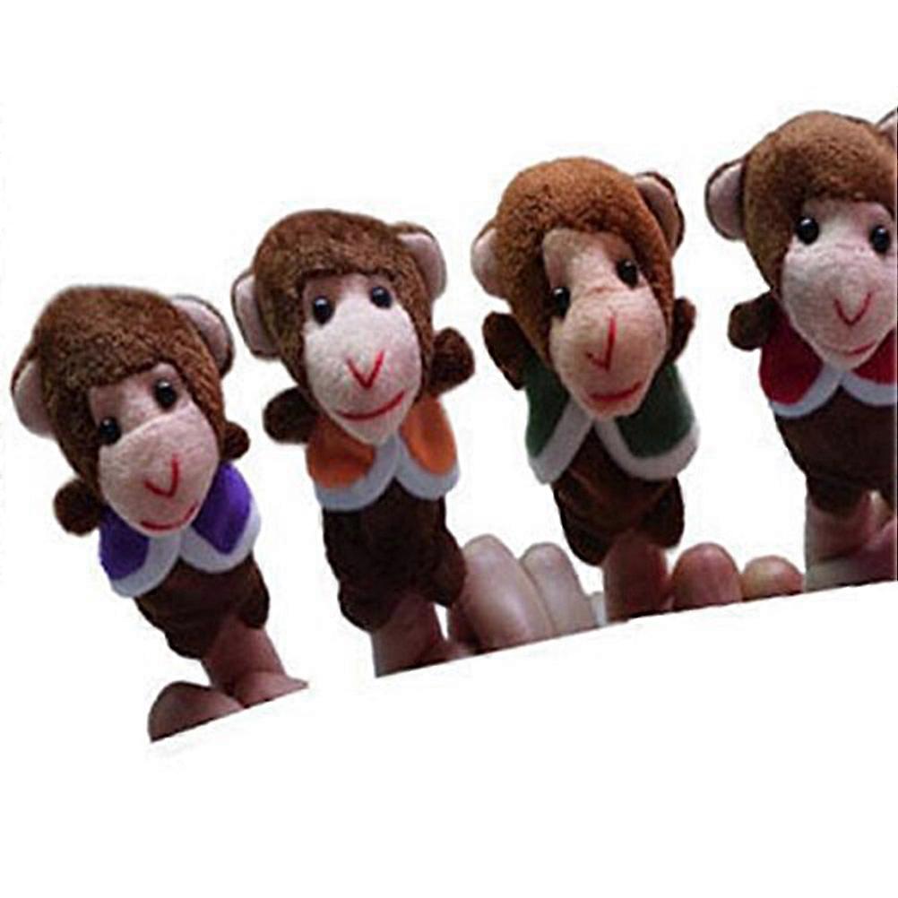 Exquisite Plush Finger Puppet Five Little Monkeys Swing in a Tree ...