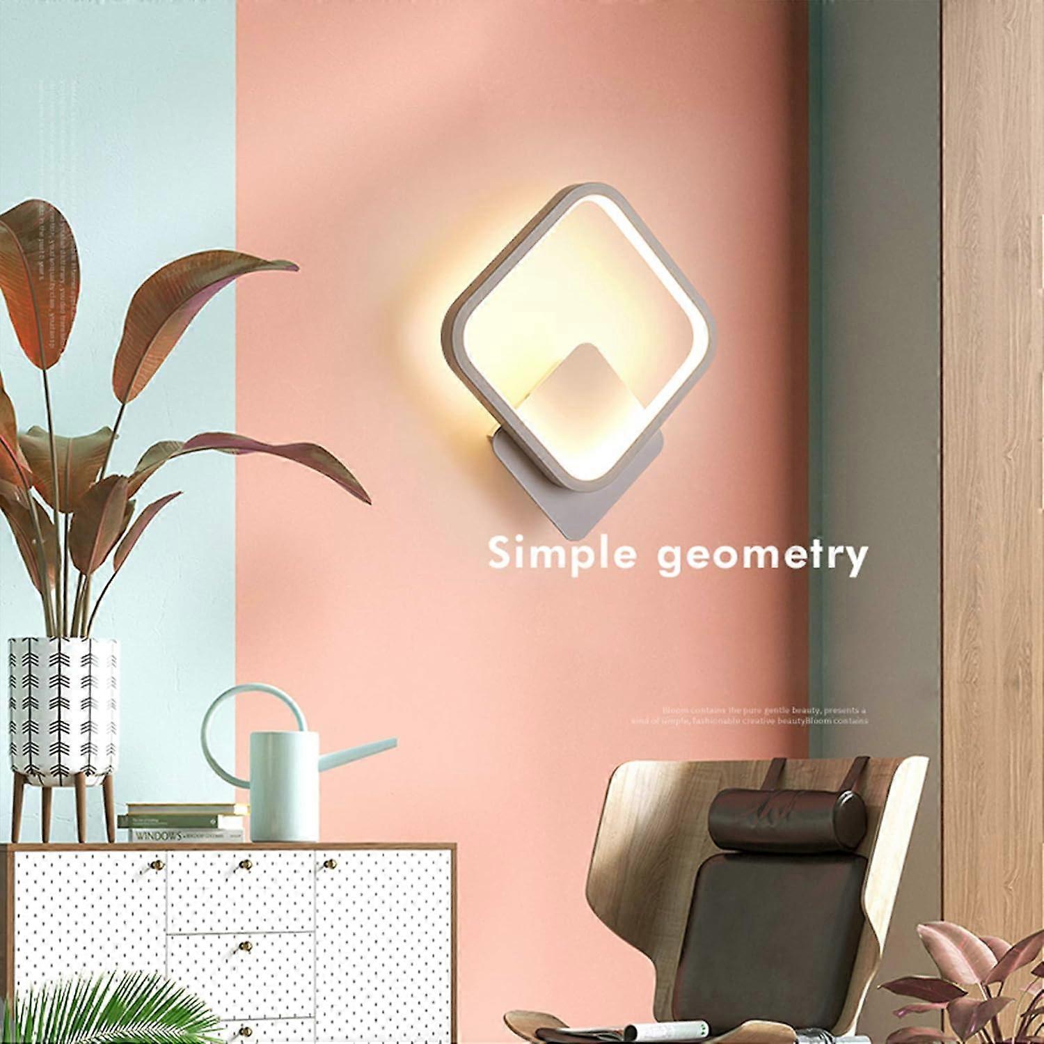 Indoor Wall Light LED Square Wall Lamp 12W Warm White Modern Wall Light ...