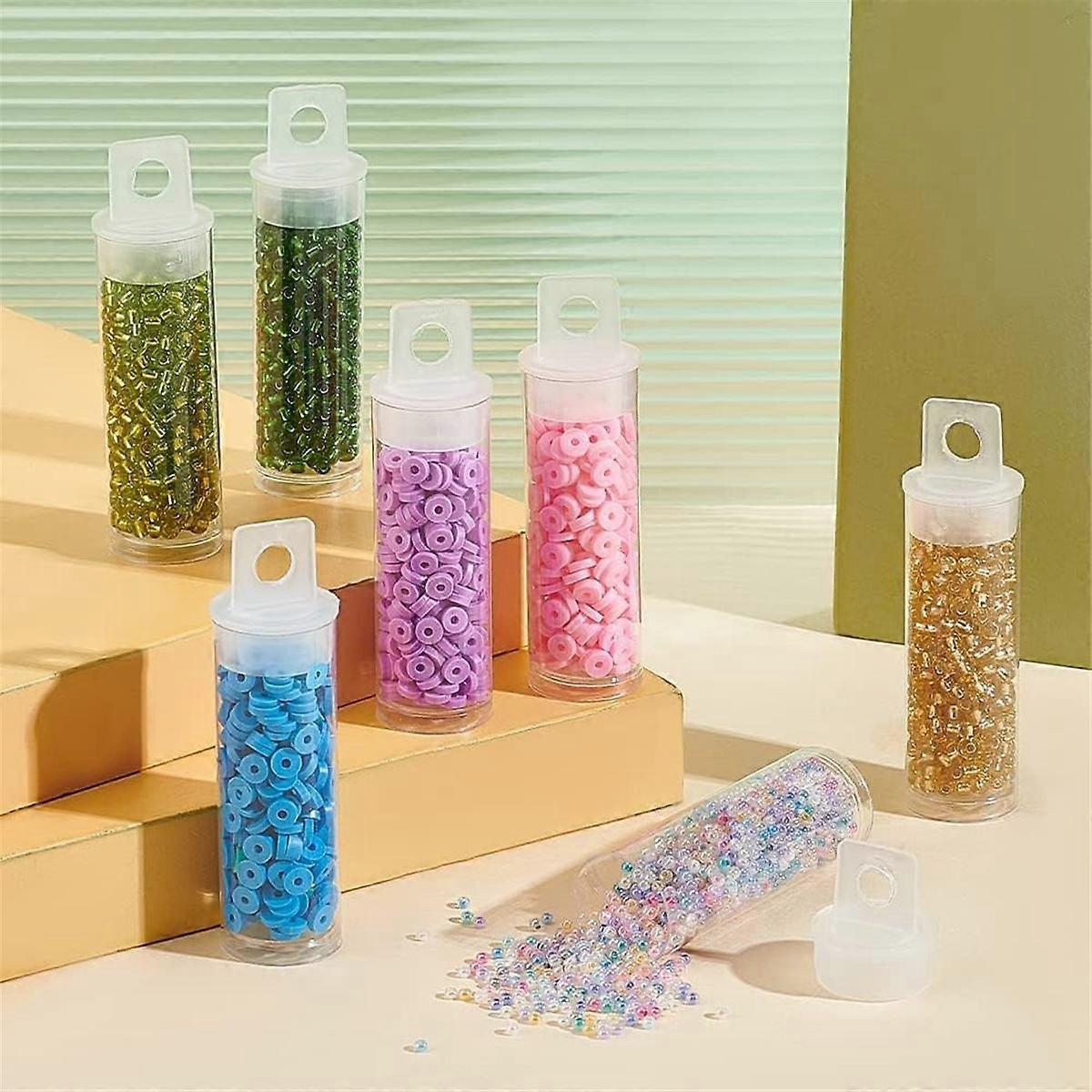 30pcs Clear Tube Bead Containers, Plastic Storage Tubes with Caps ...