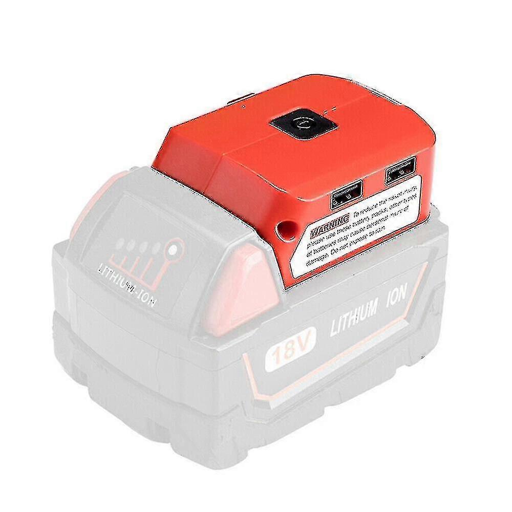 Usb Charger Battery Adapter 18v Power Source W/ Led For Milwaukee 49-24 ...