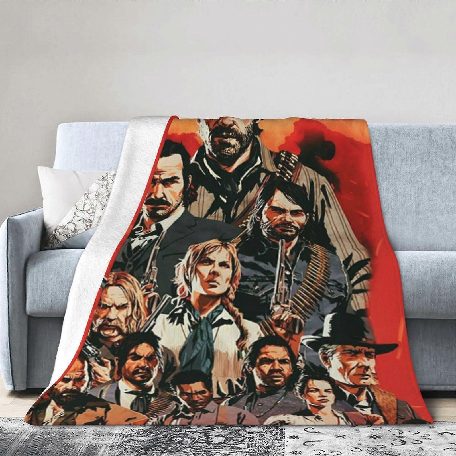 Red Dead Redemption Blanket Fuzzy Plush Bed Blanket Cozy Fluffy Air ...