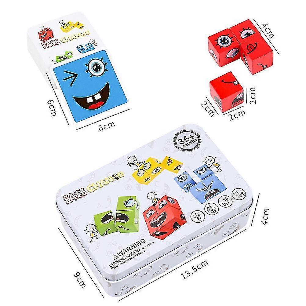 Kids Educational Toys Emotion Change Expressions Puzzles Cube Table ...