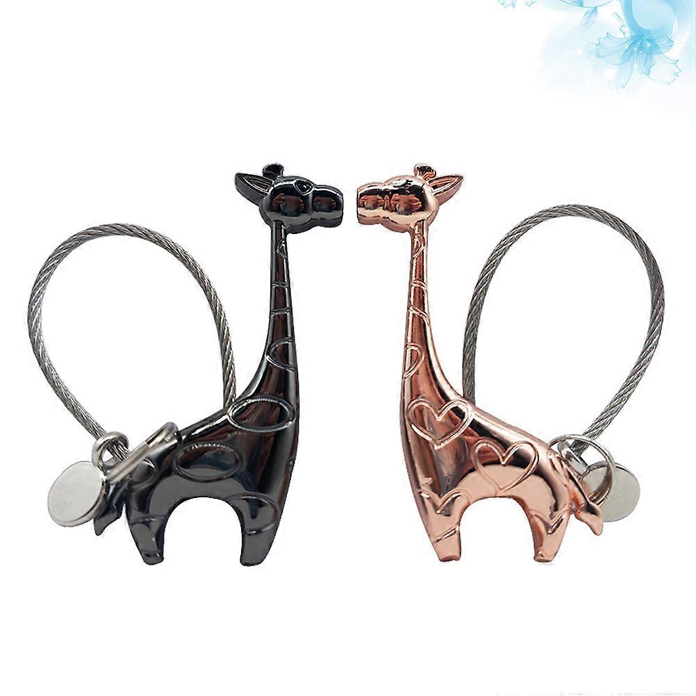 2 Pcs Car Trim Giraffe Keychain Pendant Car Keychain Keychain Holder ...