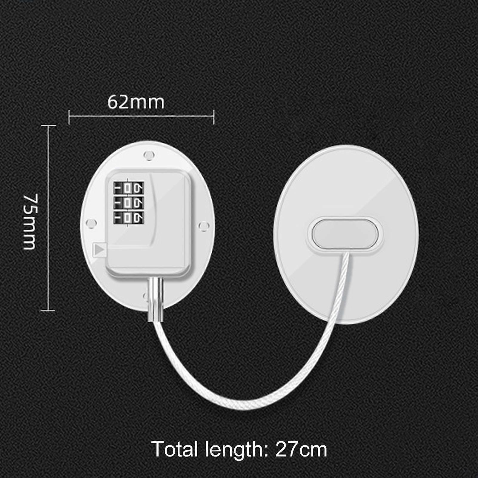 2Pcs Keyless Digital Locks with Steel Cable Punch Free Self-Adhesive ...