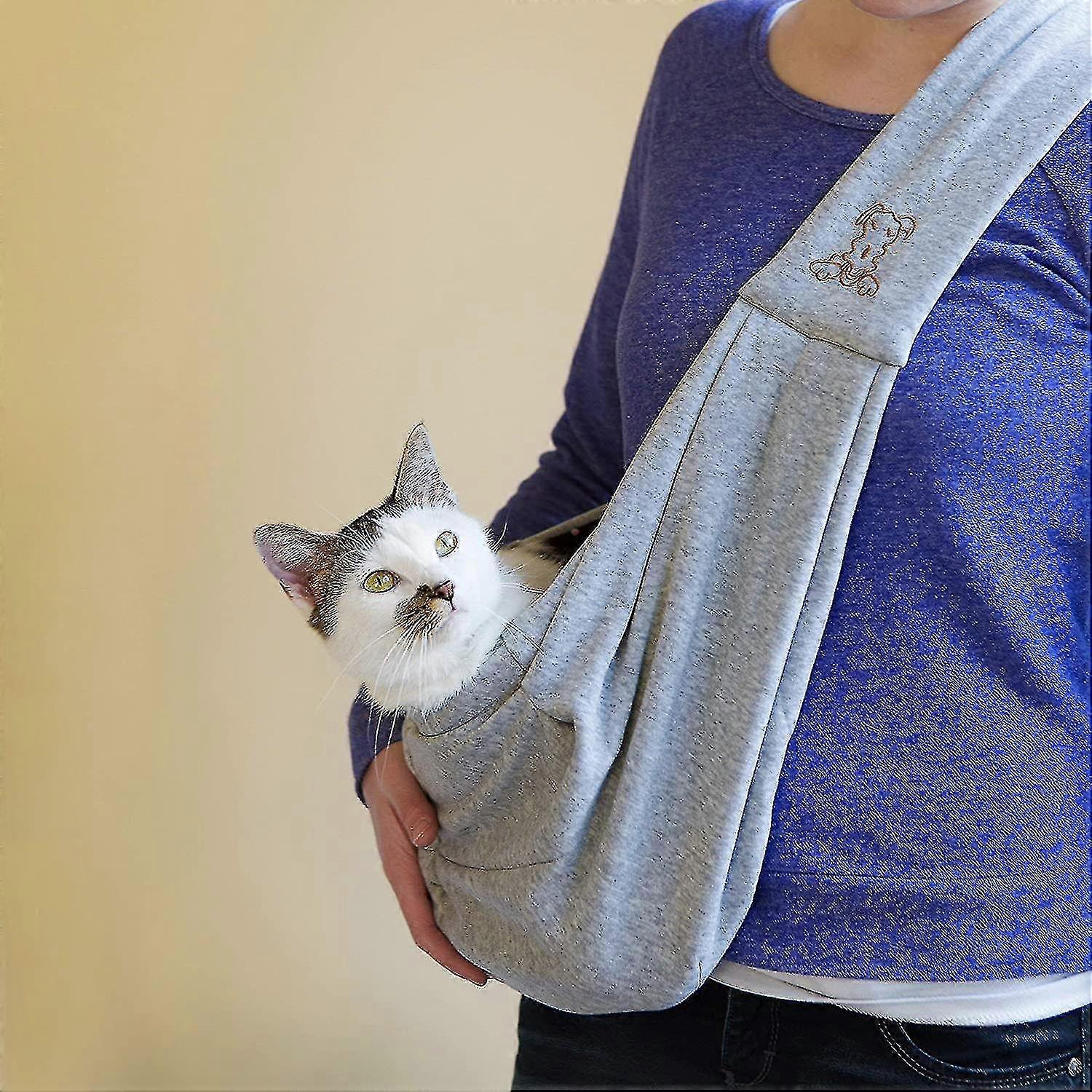 Dog And Cat Sling Carrier Hands Free Reversible Pet Papoose Bag - Soft ...