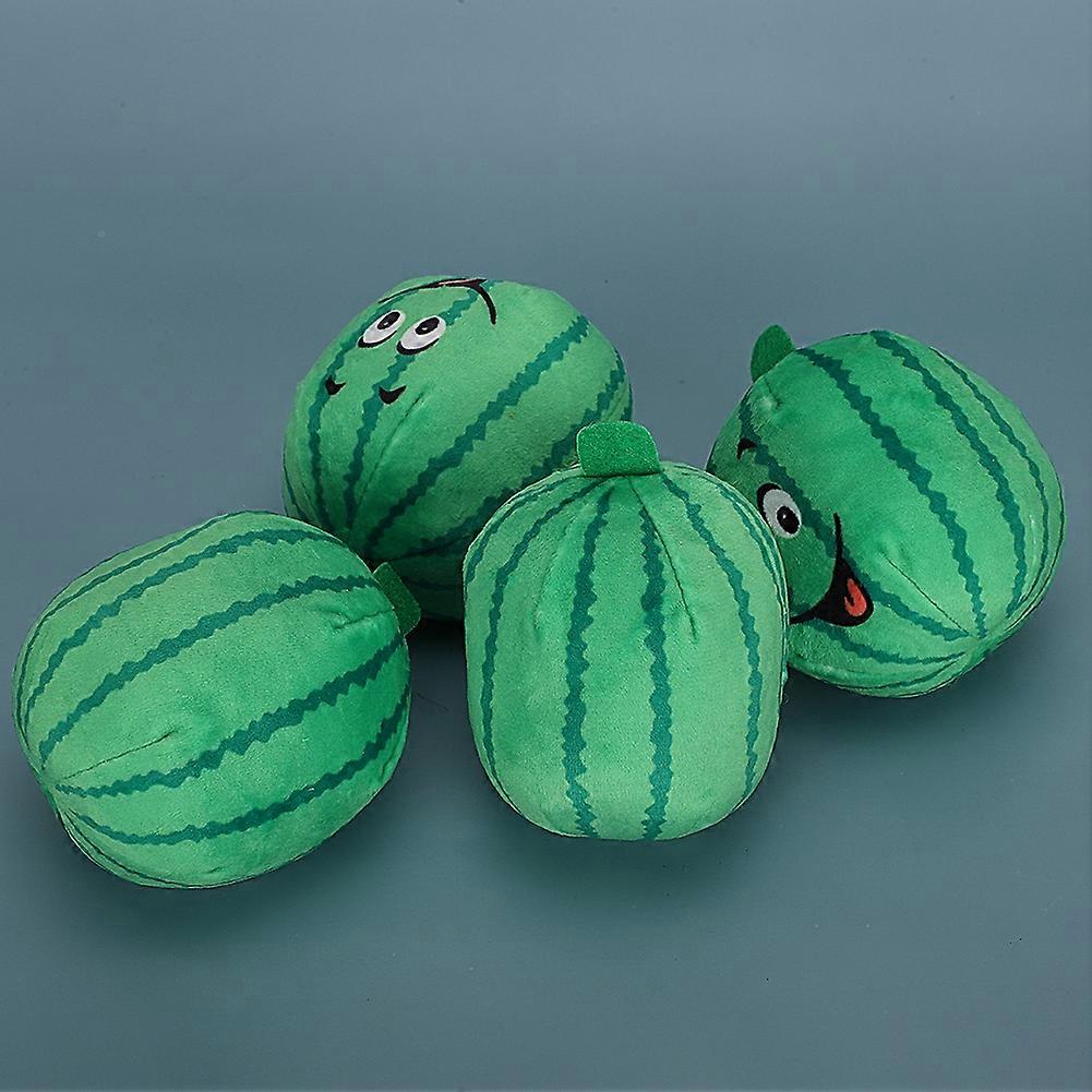 4Pcs Pet Soft Plush Watermelon Toy Dogs Cat Squeak Chew Toys ...