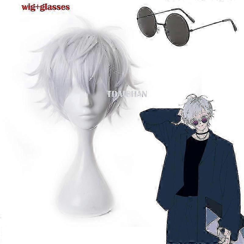 2023-gojo Satoru Cosplay Wigs Anime Jujutsu Kaisen Gojo Short Heat ...