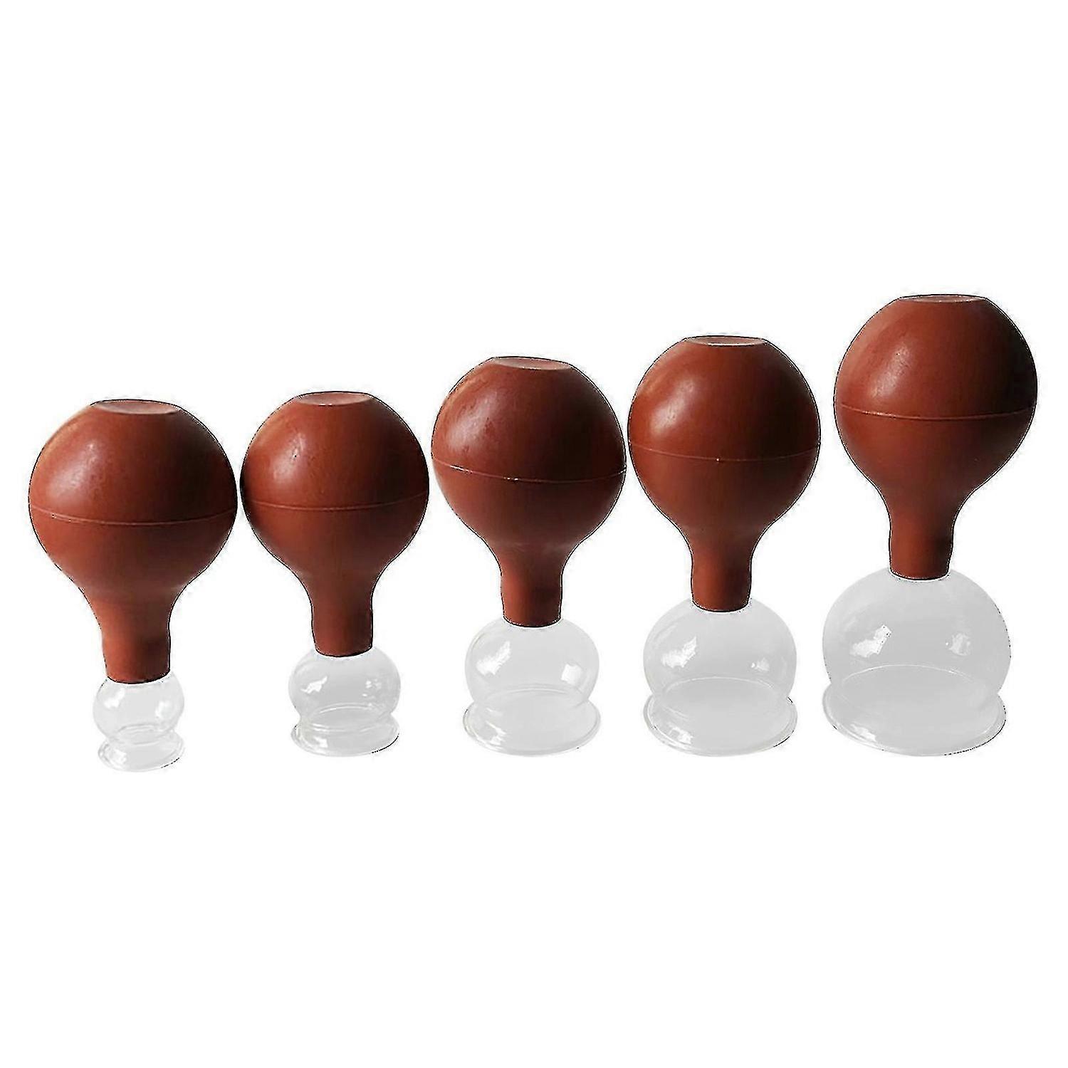 Cupping Glasses Set of 5 - Real Glass - Effective Cupping Glasses with ...