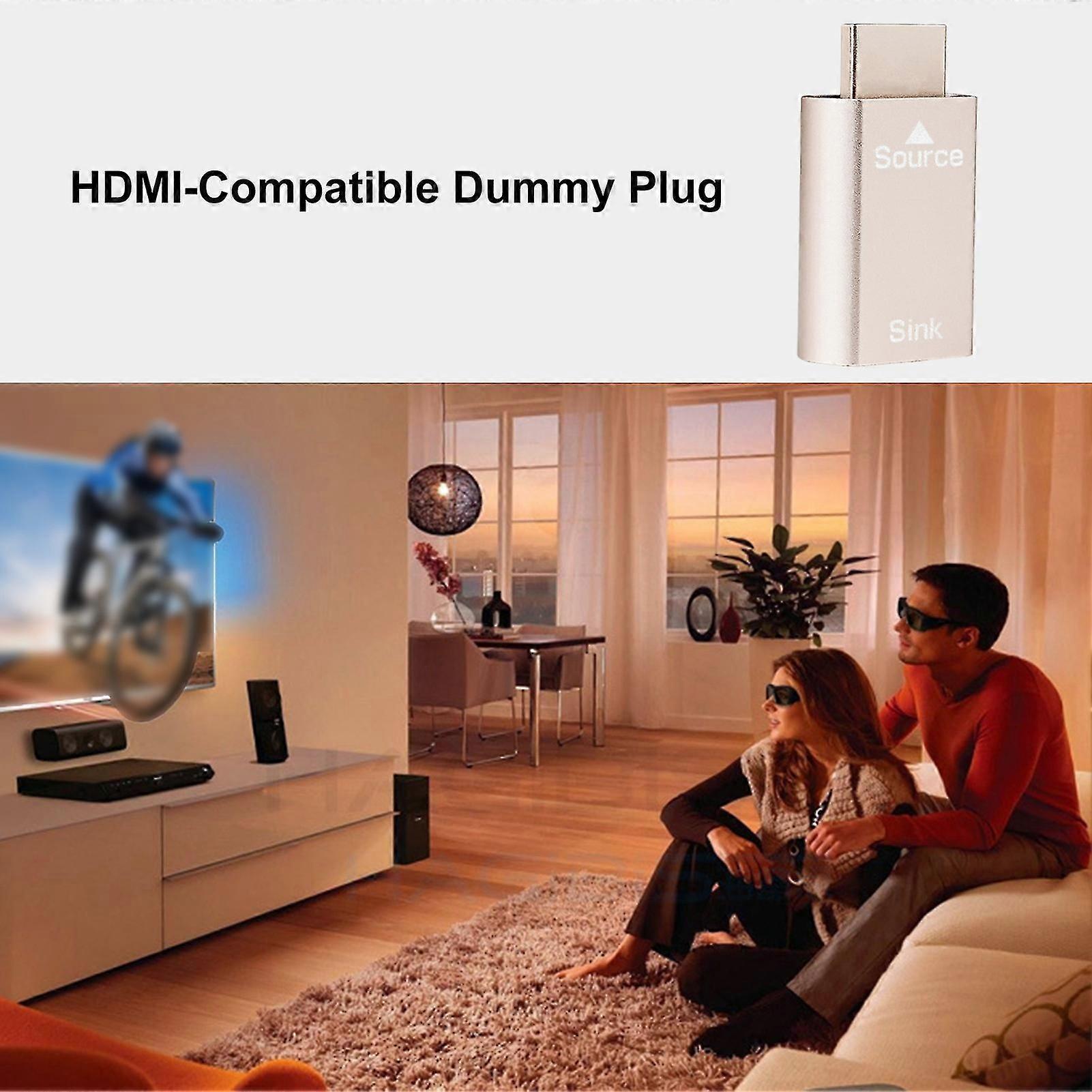 HDMI-Compatible Virtual Monitor Display Emulator Male To Female 4K EDID ...