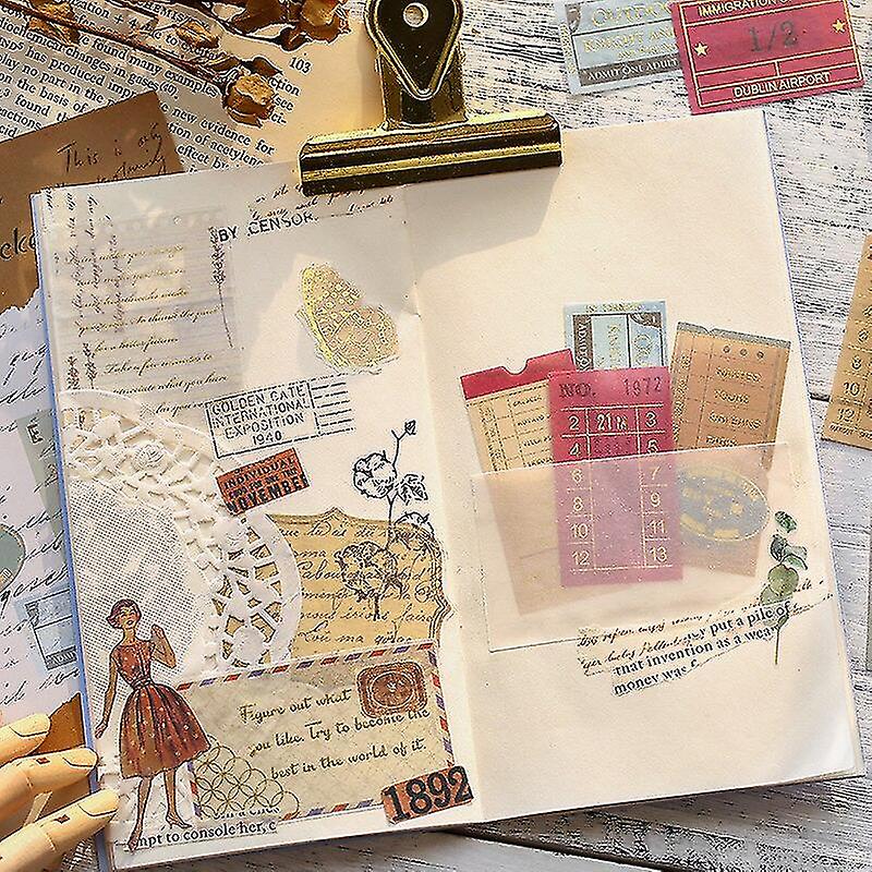 40 stk forgylt klistremerke dikt og drømme serie retro billett stempel ...