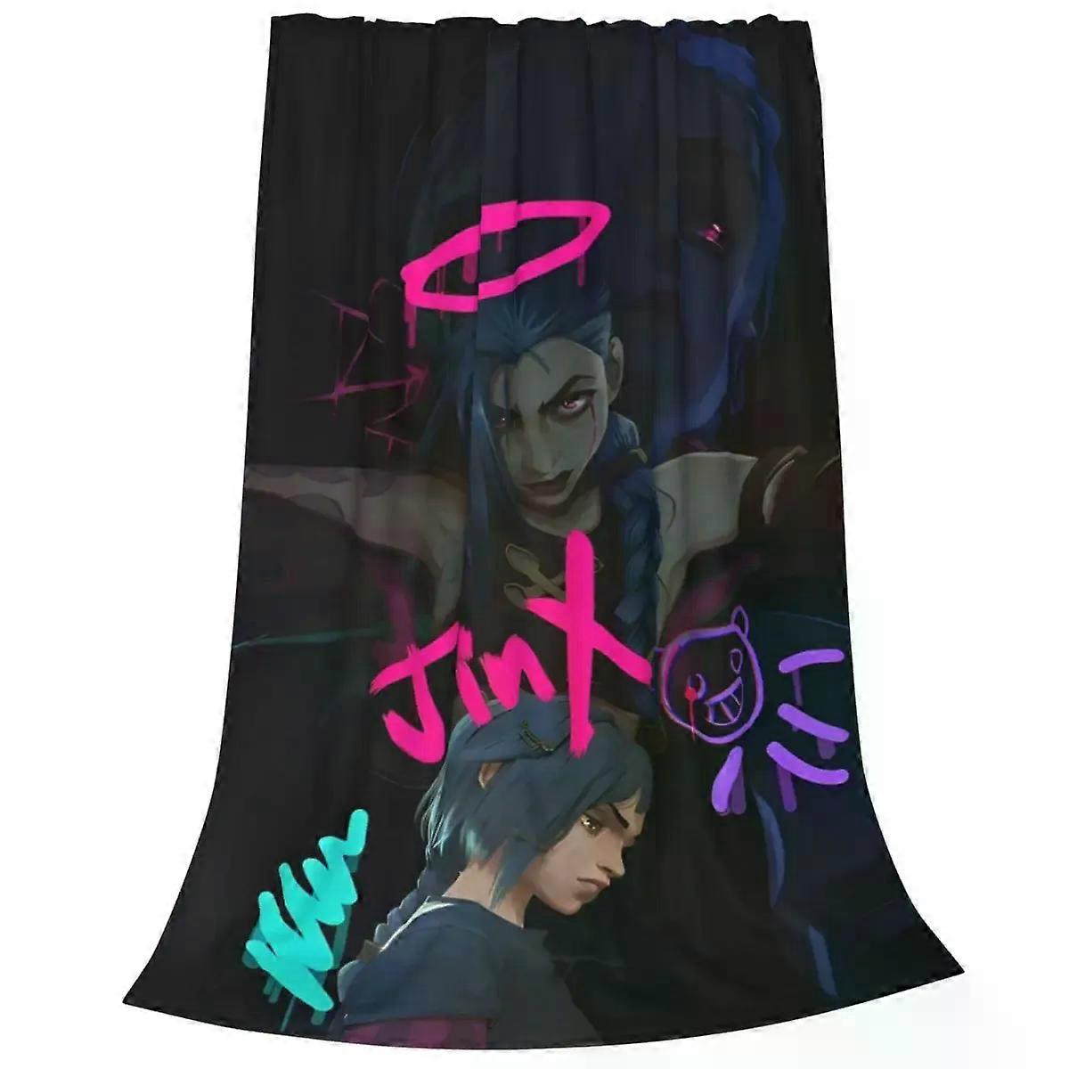 Arcane LoL Game Flannel Throw Blankets Jinx Movie Blankets for Bed ...